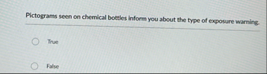 Solved Pictograms seen on chemical bottles inform you about | Chegg.com