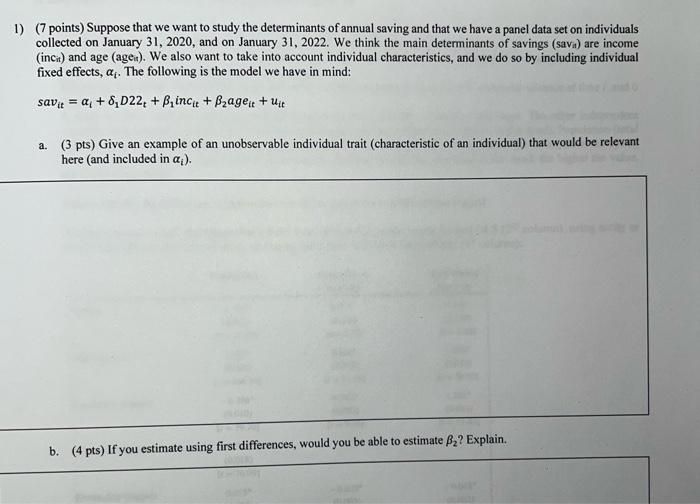 Solved 1) (7 points) Suppose that we want to study the | Chegg.com