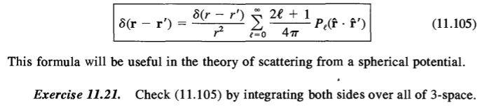 Solved δ(r−r′)=r2δ(r−r′)∑ℓ=0∞4π2ℓ+1Pℓ(r^⋅r^′) This formula | Chegg.com