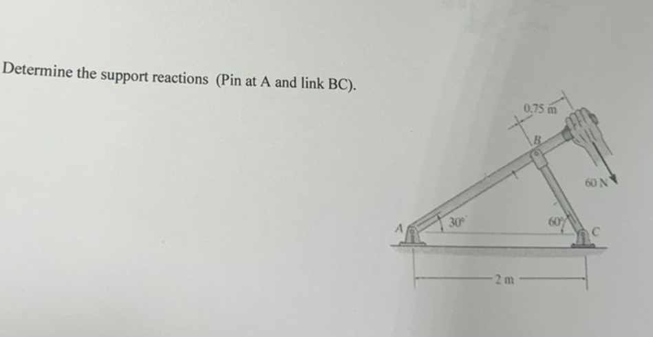 Solved Determine The Support Reactions Pin At A And Link