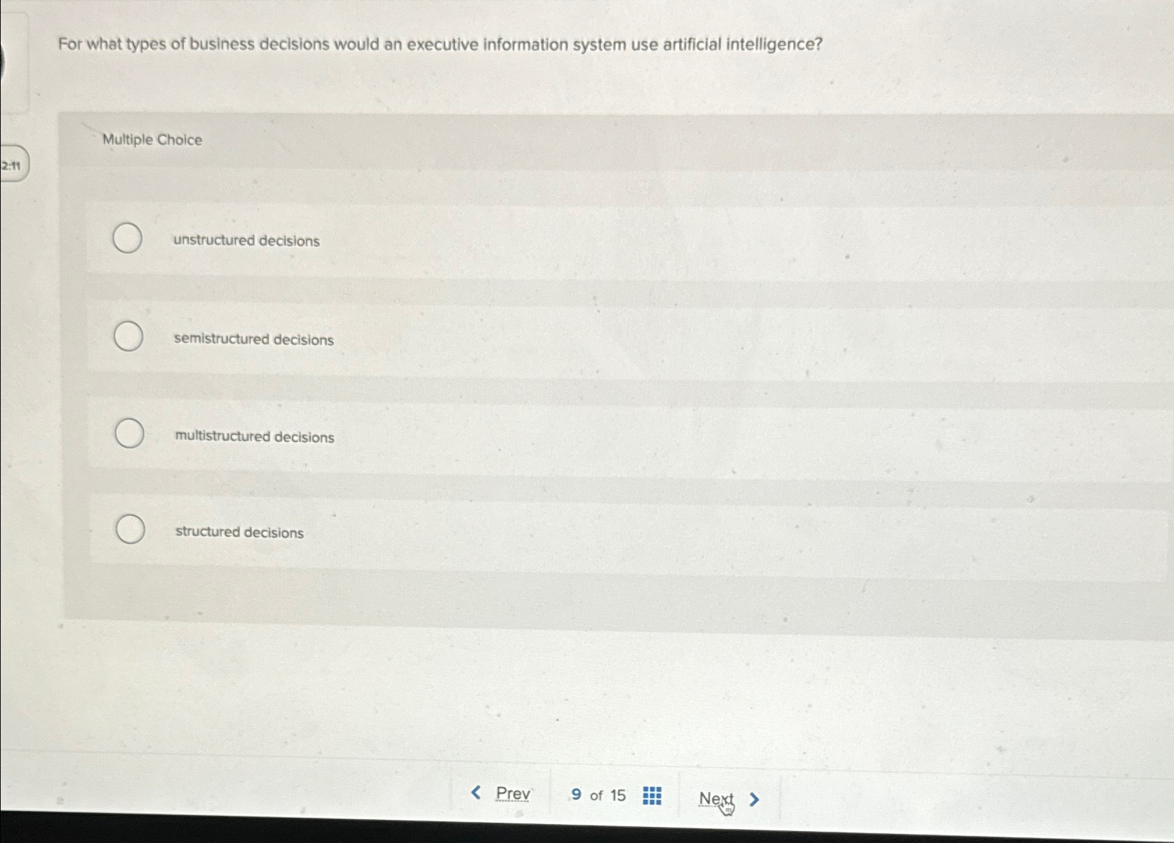 Solved For what types of business decisions would an | Chegg.com