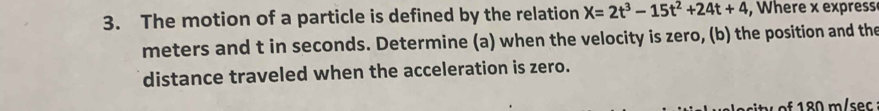 Solved The motion of a particle is defined by the relation | Chegg.com