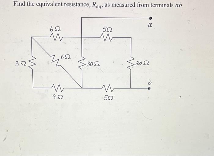 Solved Find the equivalent resistance, Req, as measured from | Chegg.com