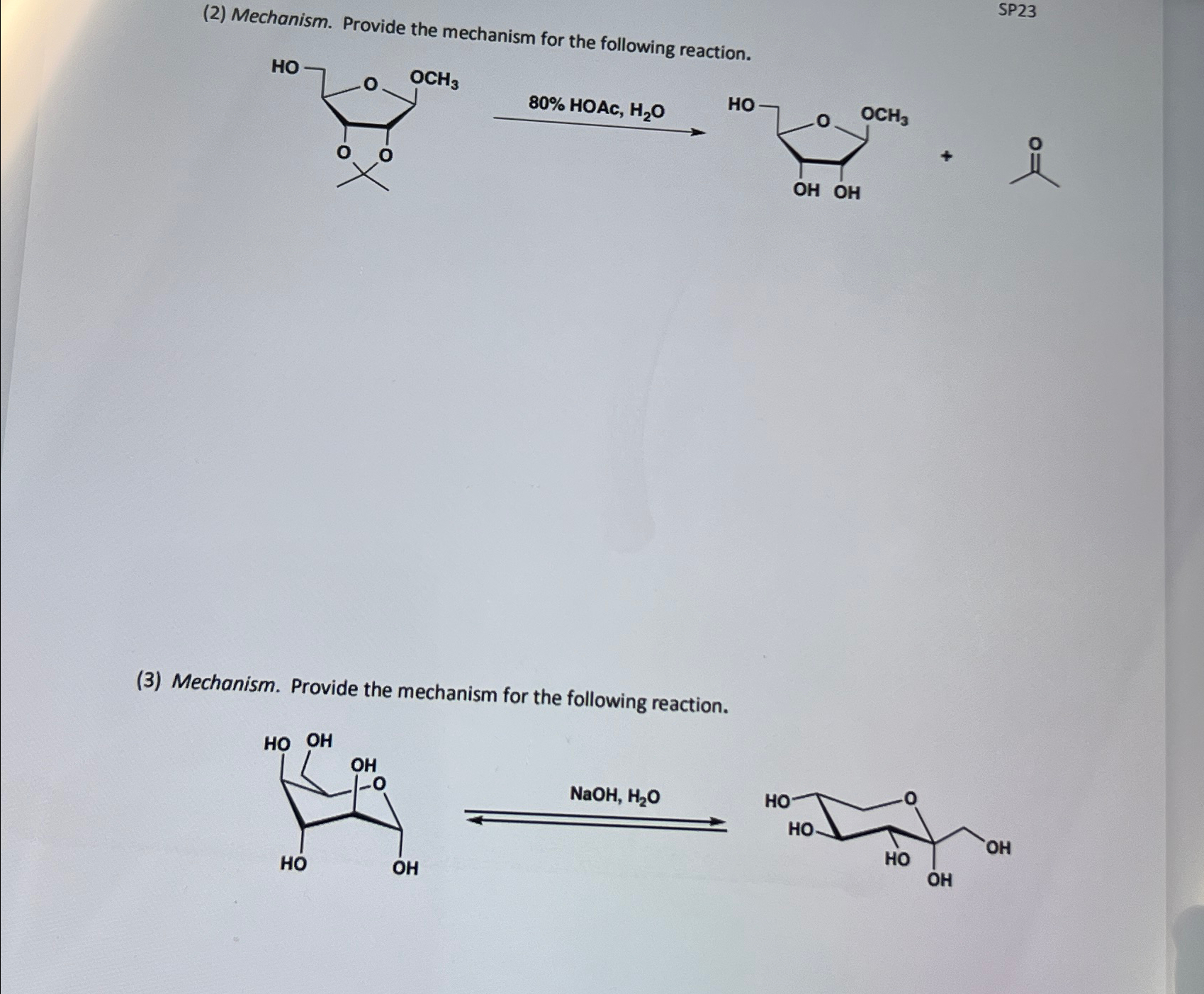 Solved (3) ﻿Mechanism. Provide the mechanism for the | Chegg.com