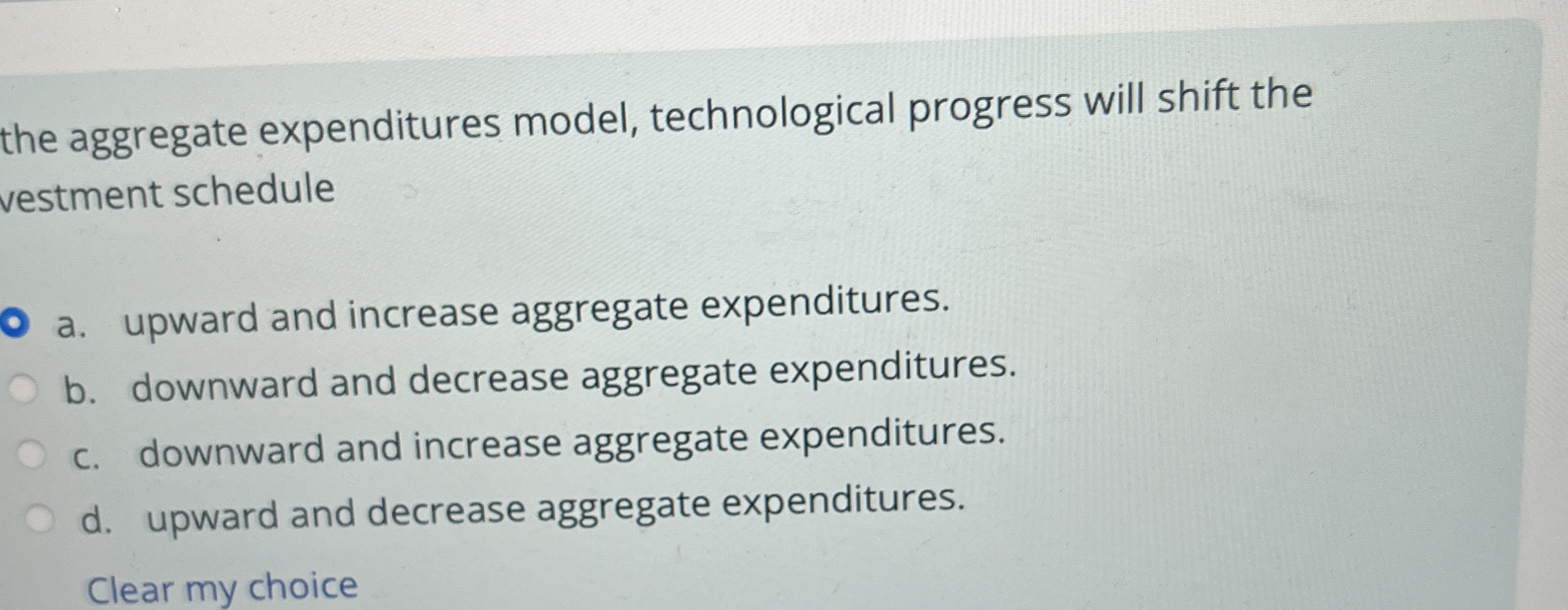 Solved the aggregate expenditures model, technological | Chegg.com