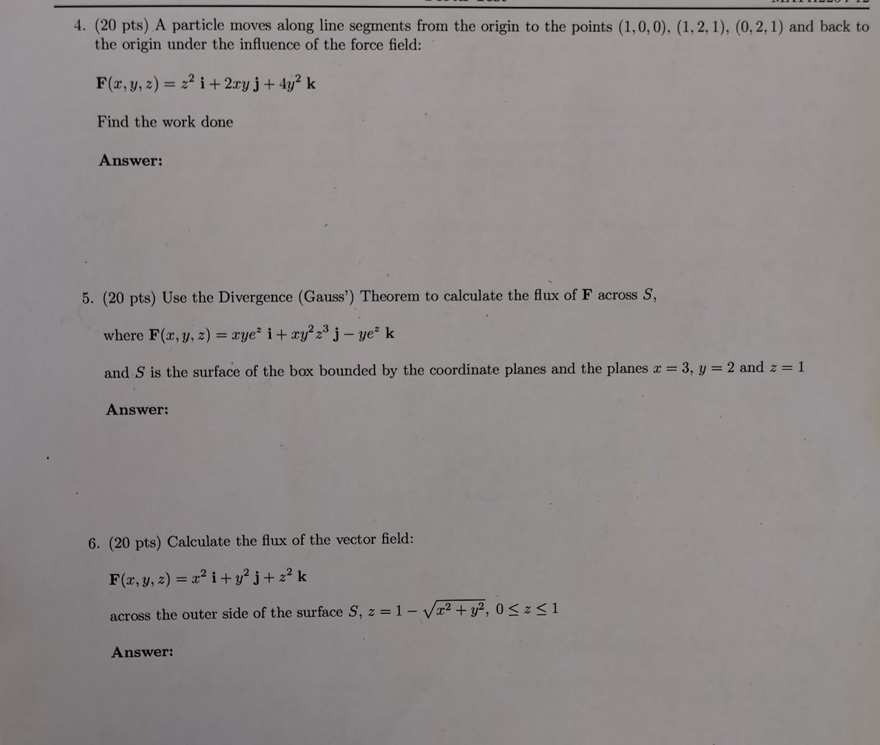 Solved 4. ( 20 pts) A particle moves along line segments | Chegg.com