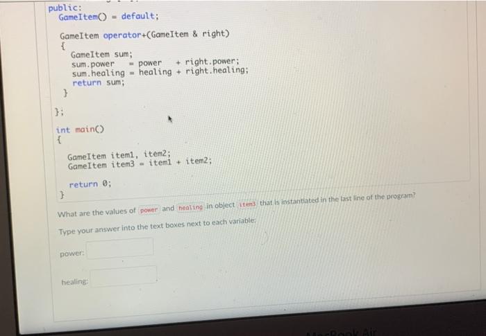 Solved Consider the following program that defines a class | Chegg.com