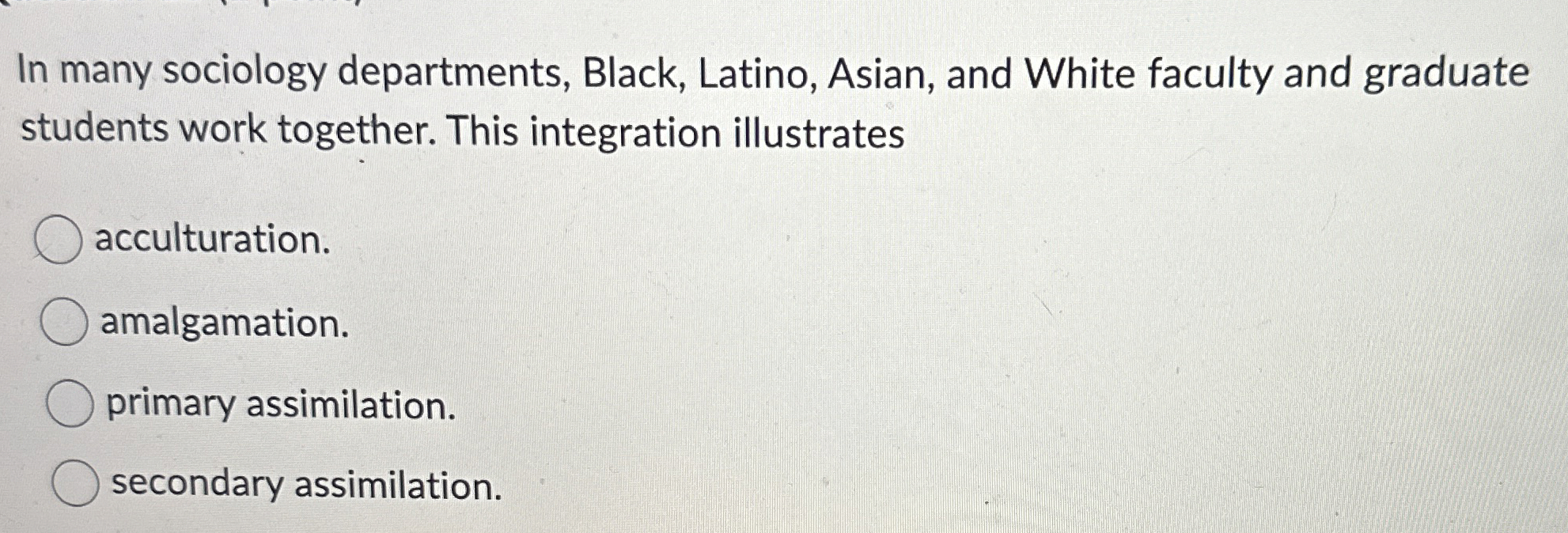 Solved In many sociology departments, Black, Latino, Asian, | Chegg.com
