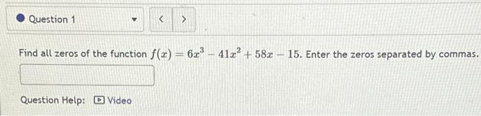 Solved Find all zeros of f(x)=x3−x2−8x+6. Enter the zeros | Chegg.com