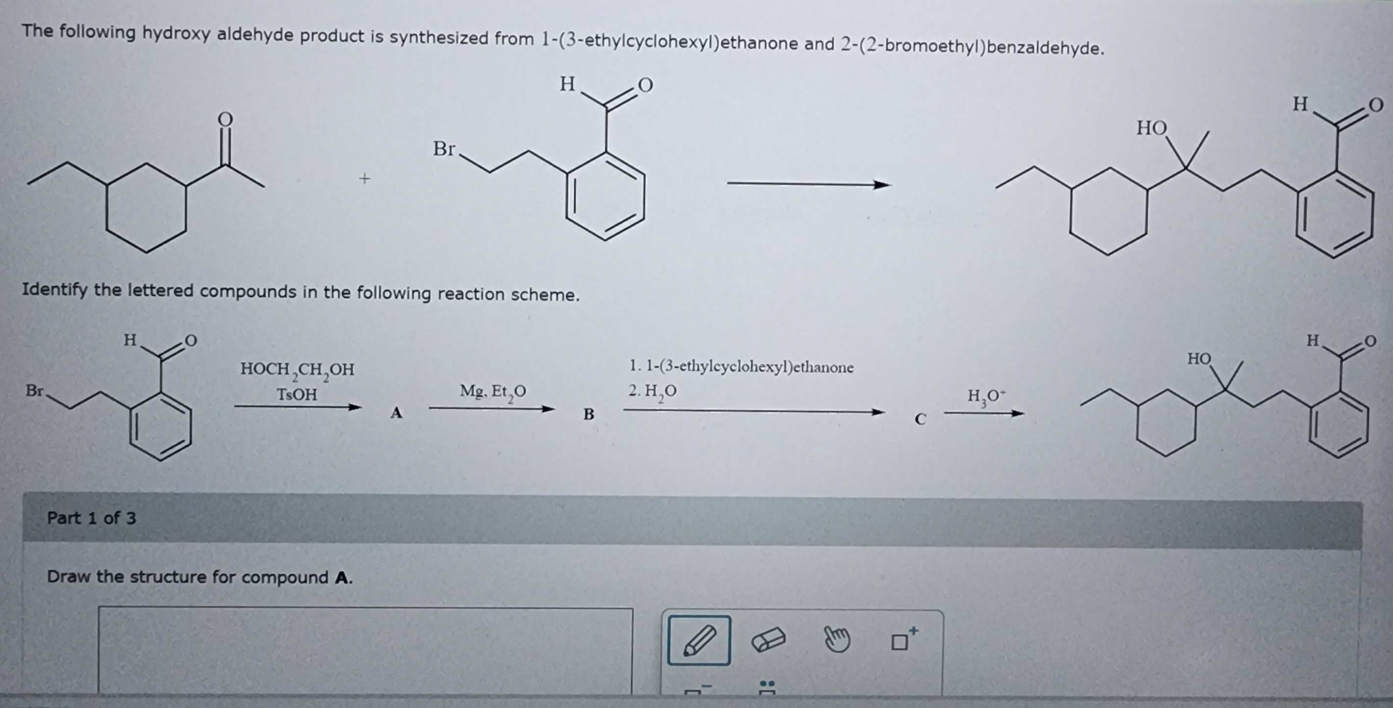 Solved The following hydroxy aldehyde product is synthesized | Chegg.com