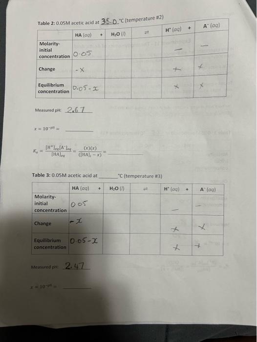 Solved Experiment 11 - Thermodynamics of Acetic Acid In this | Chegg.com