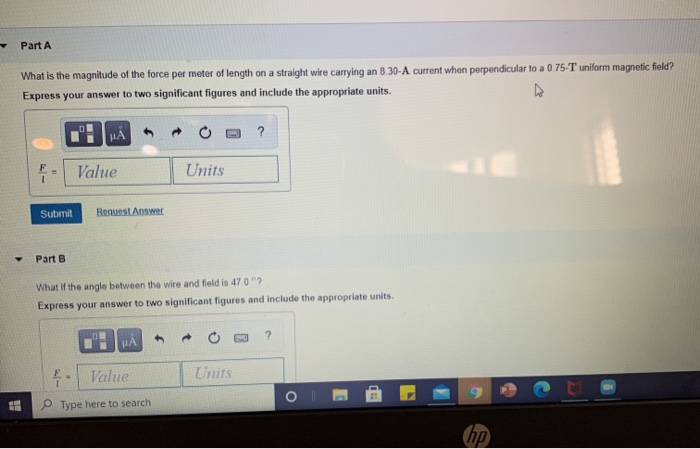Solved Part A What is the magnitude of the force per meter | Chegg.com