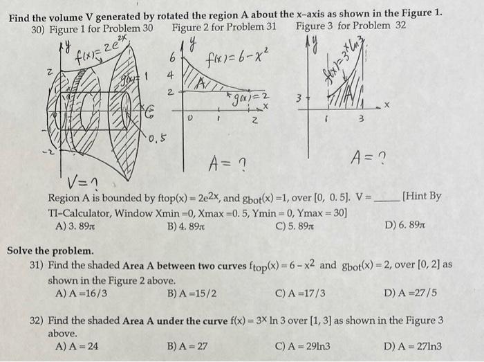 Solved ry 18 Find the volume V generated by rotated the | Chegg.com