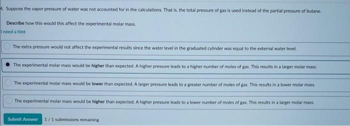 Solved 4. Suppose the vapor pressure of water was not | Chegg.com