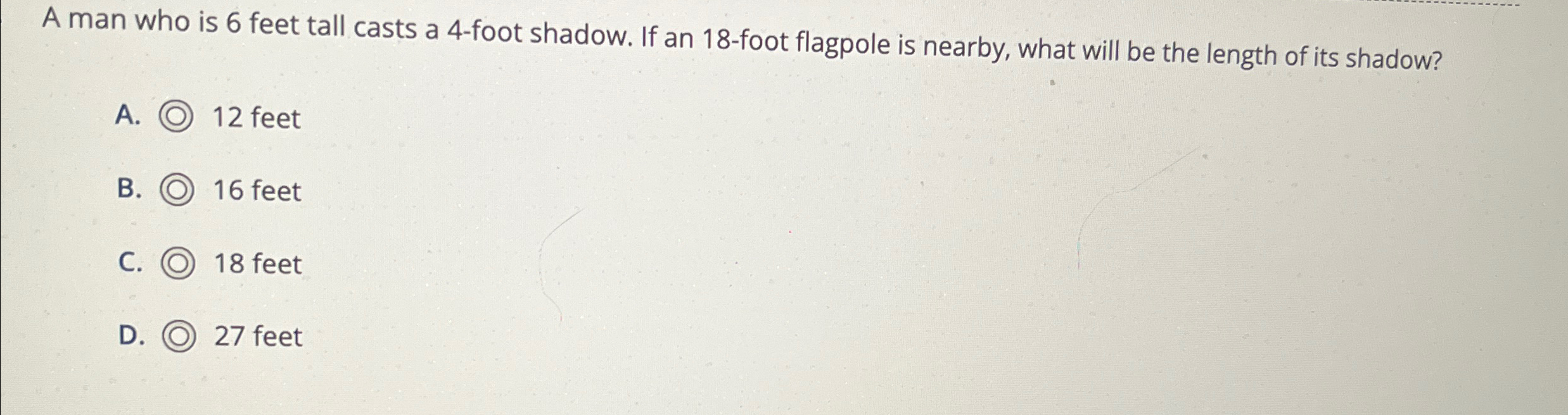 Solved A man who is 6 ﻿feet tall casts a 4 -foot shadow. If | Chegg.com