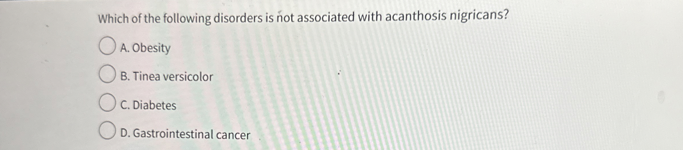 Solved Which of the following disorders is not associated | Chegg.com
