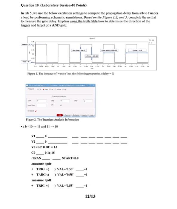 Question 10. (Laboratory Session-10 Points) In lab 5 | Chegg.com