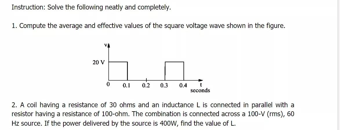 Solved Instruction: Solve the following neatly and | Chegg.com Solved Instruction: Solve the following neatly and | Chegg.com
