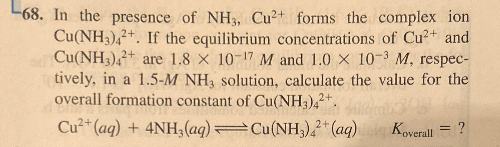 Solved In the presence of NH3,Cu2+ ﻿forms the complex ion | Chegg.com