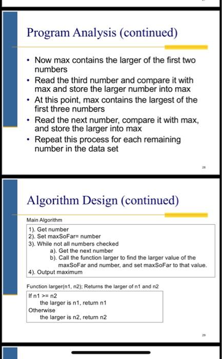 Solved - In this programming example, the function larger is | Chegg.com