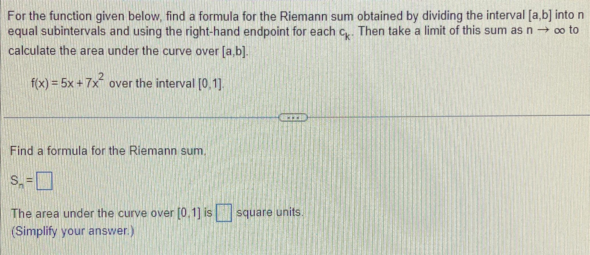Solved For the function given below, find a formula for the | Chegg.com