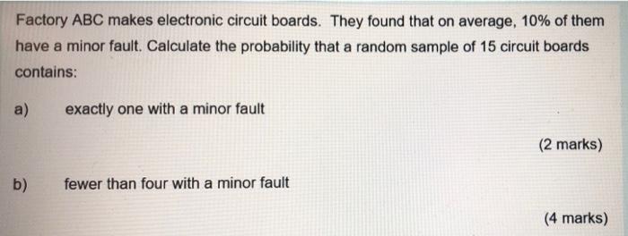 Solved Factory ABC makes electronic circuit boards. They | Chegg.com