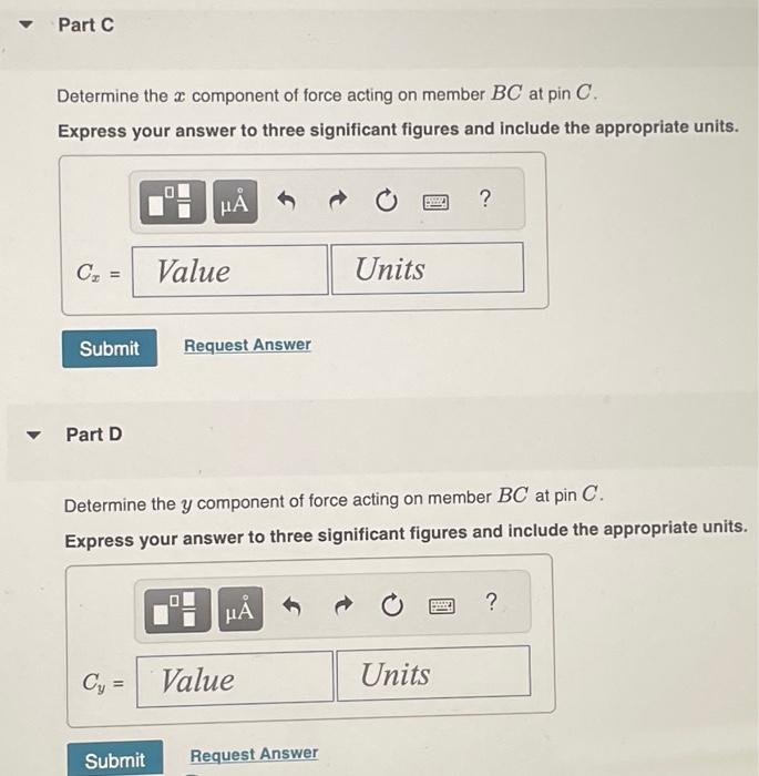 Solved Determine the x component of force at pin B. Take | Chegg.com