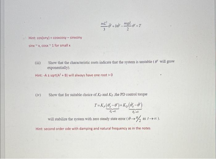 Solved Consider the model for a 2D single link robotarm | Chegg.com