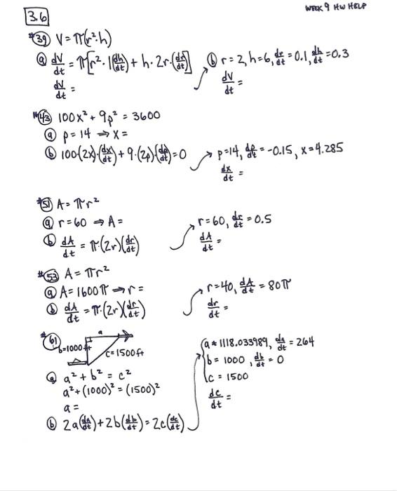 Solved Wnak9 HW HOLP (32) V=π(r2⋅h) dtdv= (43) | Chegg.com