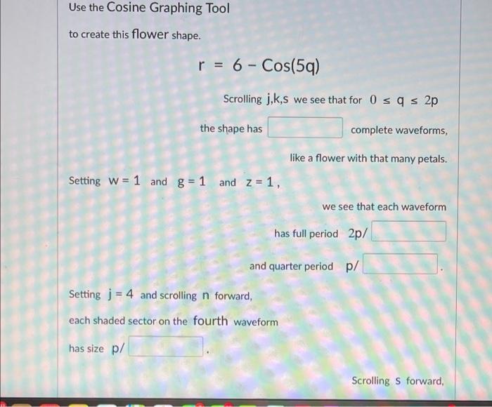 Solved Use the Cosine Graphing Tool to create this flower | Chegg.com