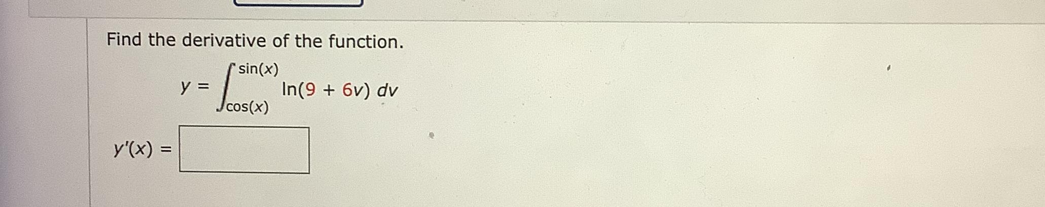 Solved Find the derivative of the | Chegg.com