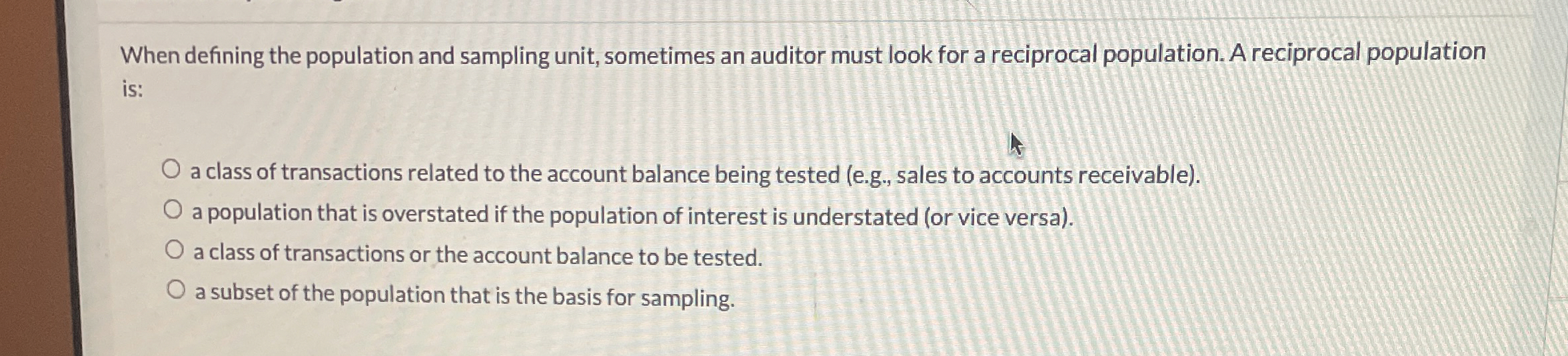High Quality SOLUTION When defining the population and sampling unit ...