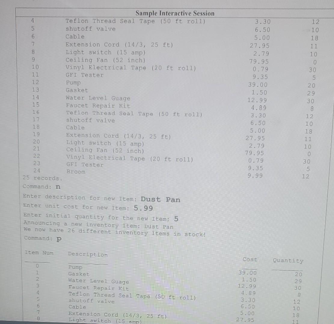 Inventory Application Program This project involves | Chegg.com