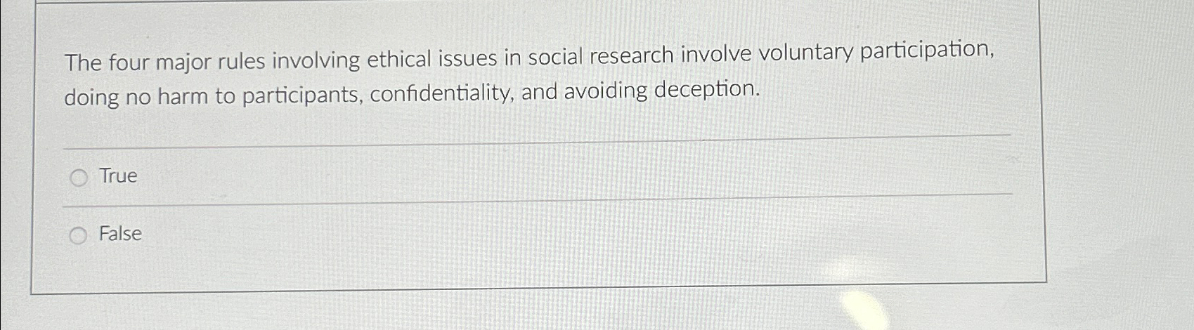 Solved The four major rules involving ethical issues in | Chegg.com