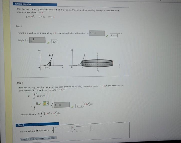 Solved Tutorial Exercise Use the method of cylindrical | Chegg.com