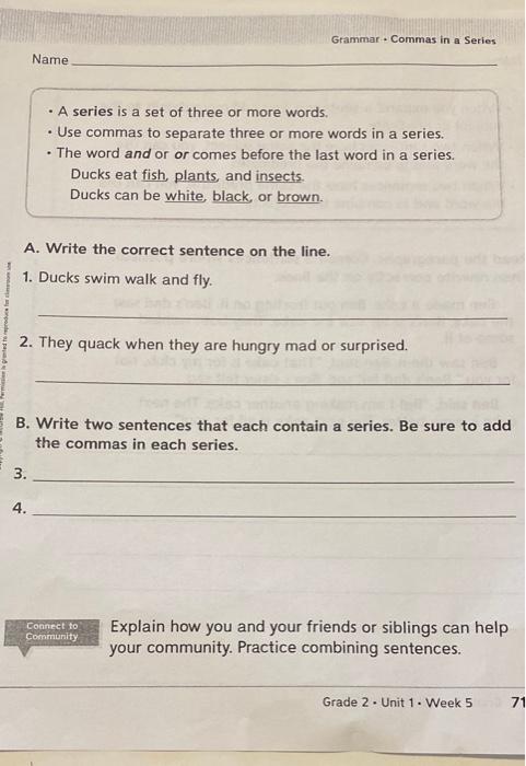 Solved Grammar. Expanding and Combining Sentences Name . | Chegg.com