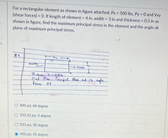 Solved For a rectangular element as shown in figure | Chegg.com
