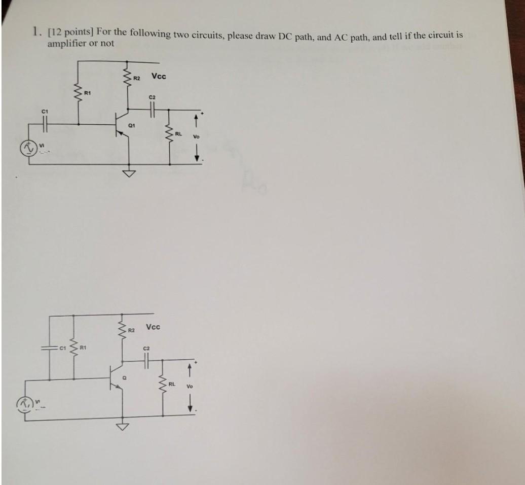 Solved 1. [12 points] For the following two circuits, please | Chegg.com