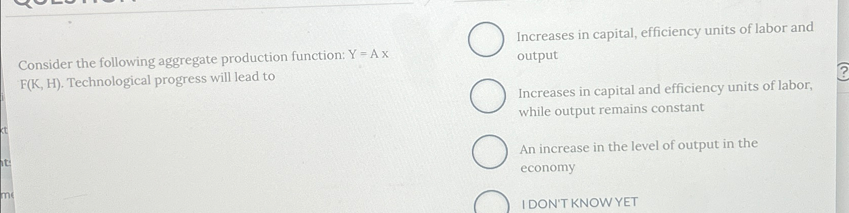 Solved Consider the following aggregate production function: | Chegg.com