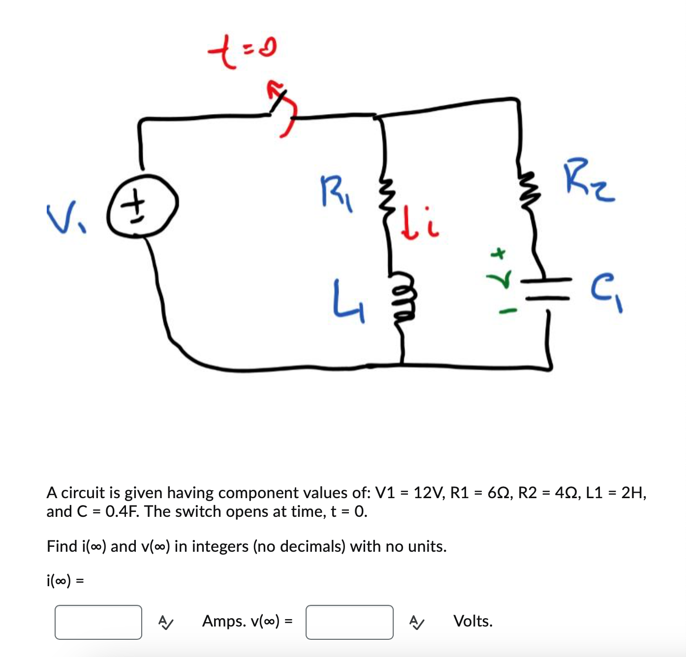 A circuit is given having component values of: | Chegg.com