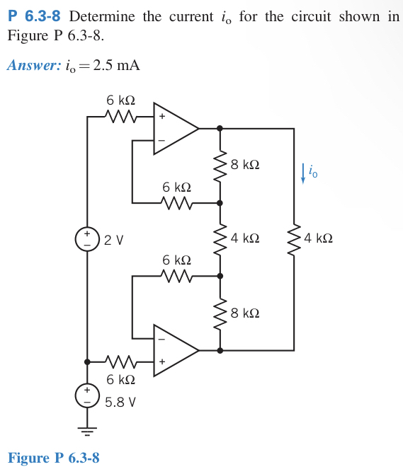 Solved P 6.3-8 ﻿Determine the current io ﻿for the circuit | Chegg.com