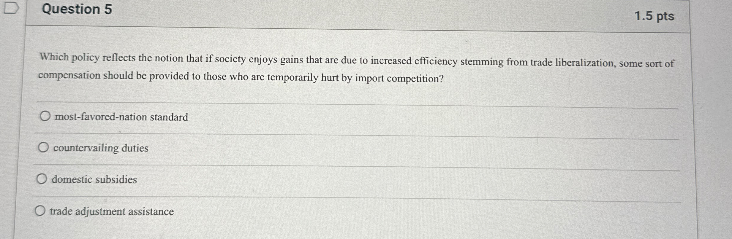 Solved Question 51.5 ﻿ptsWhich policy reflects the notion | Chegg.com