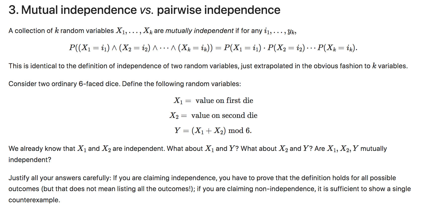 Solved Mutual Independence Vs ﻿pairwise Independencea
