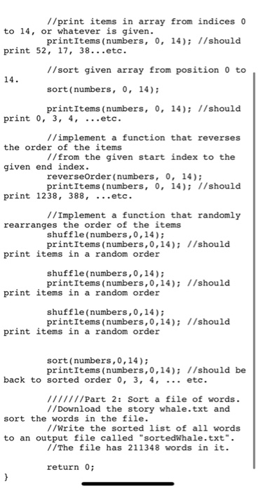 Solved Sorting lab Topics: File 1/0, Arrays, Sorting | Chegg.com
