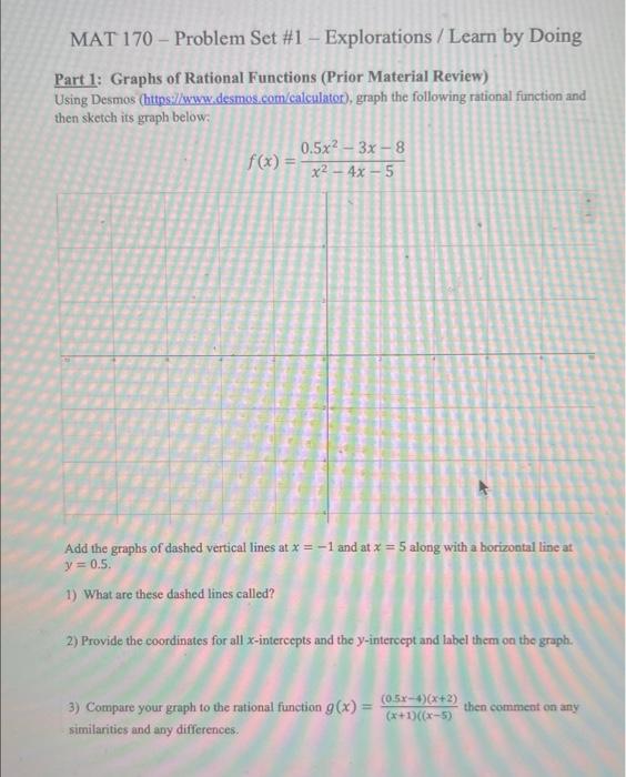 Solved Mat 170 Problem Set 1 Explorations Learn By