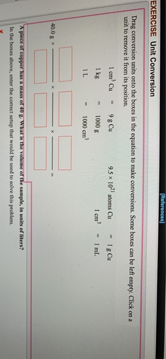Solved [References EXERCISE Unit Conversion Drag conversion | Chegg.com