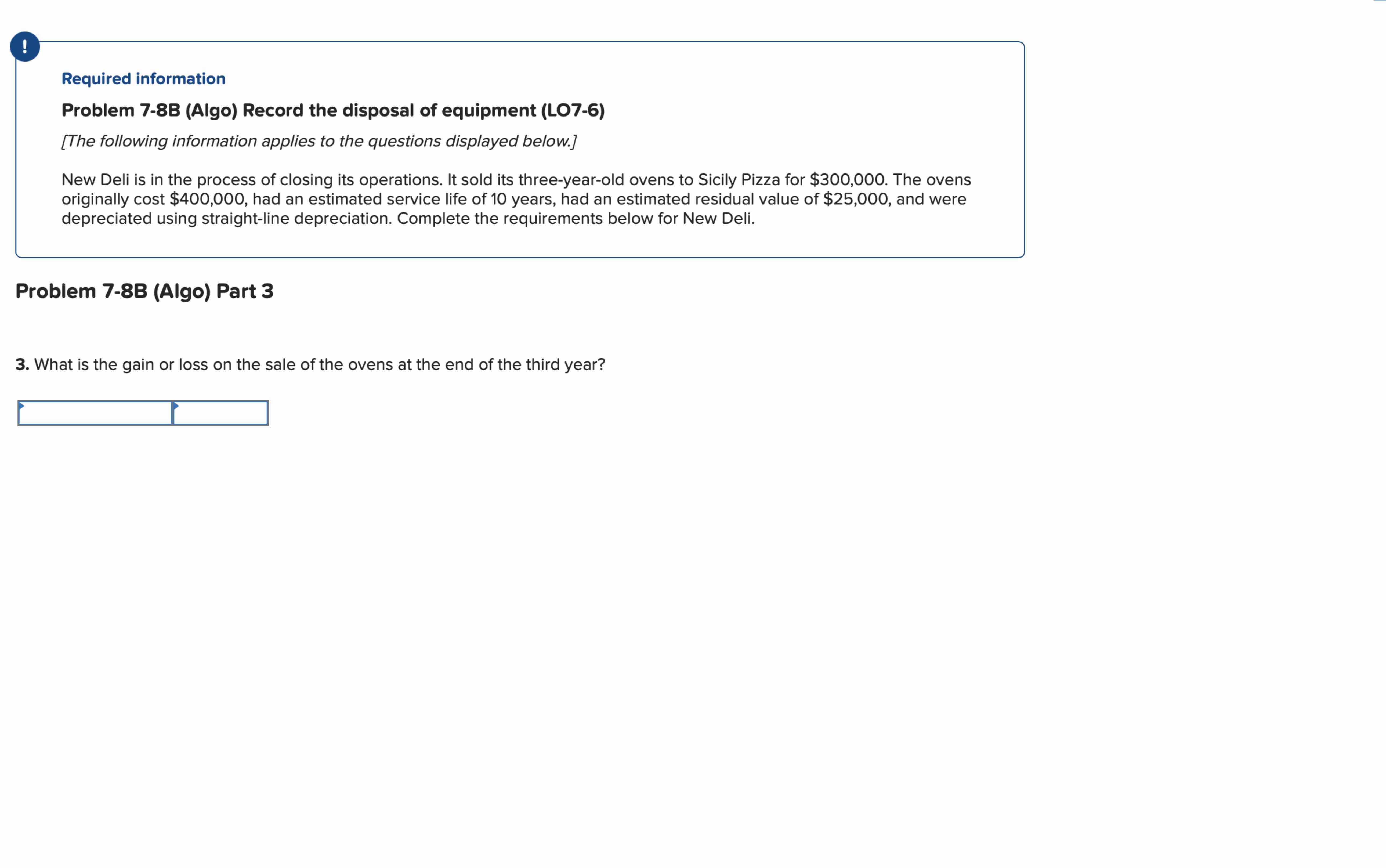 Solved Required information Problem 7-8B (Algo) ﻿Record the | Chegg.com