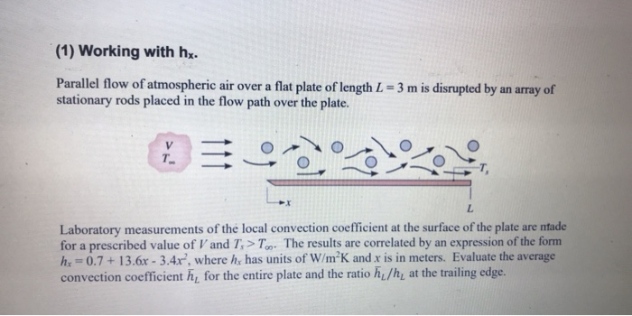 Solved (1) Working with hx. Parallel flow of atmospheric air | Chegg.com