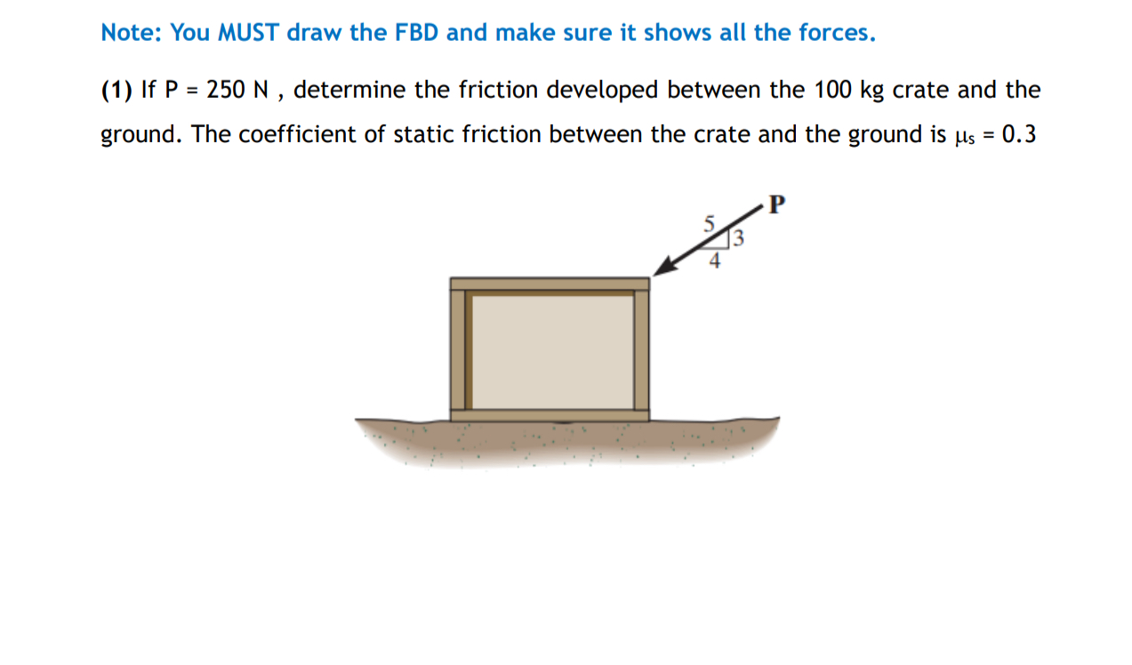 Solved Note: You MUST draw the FBD and make sure it shows | Chegg.com