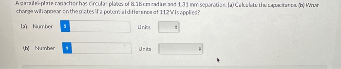 Solved A parallel-plate capacitor has circular plates of | Chegg.com